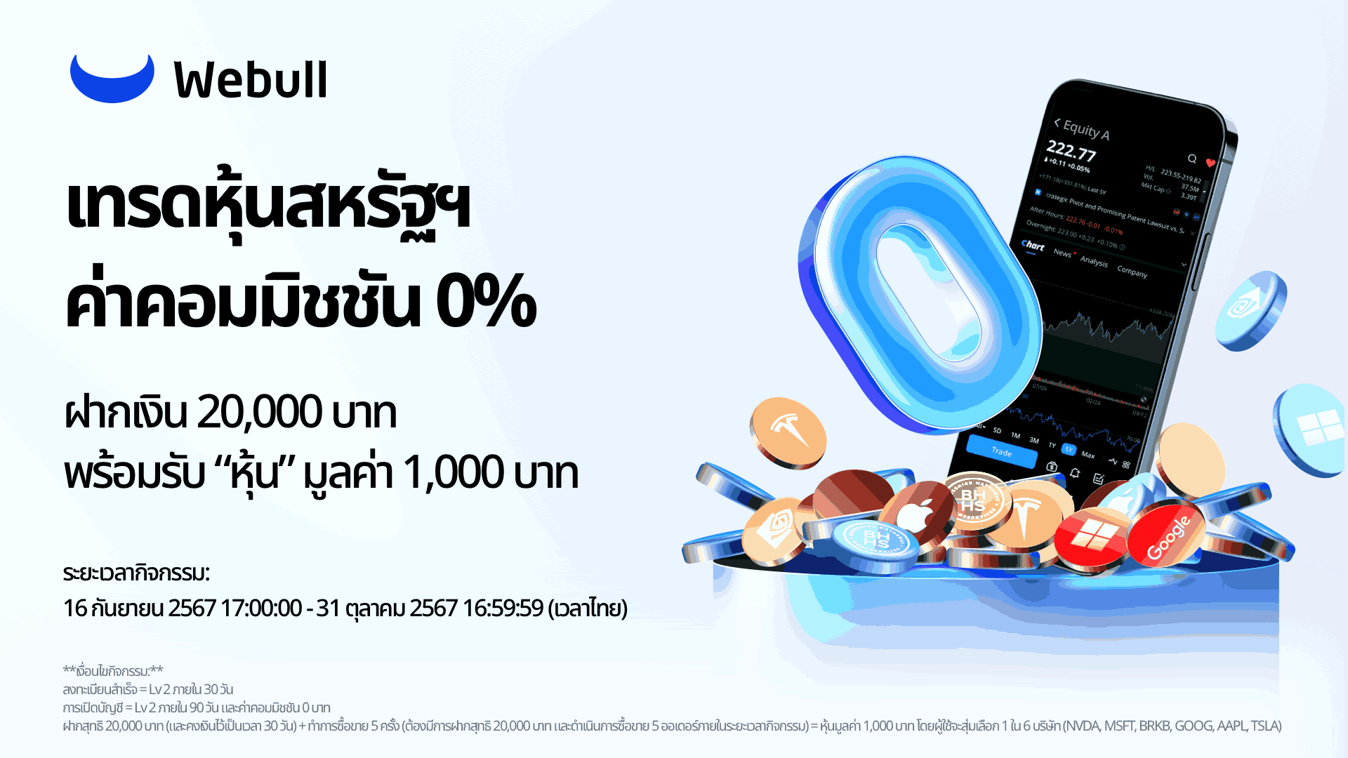 Webull โบรกเกอร์ชั้นนำจากสหรัฐฯ เปิดโอกาสให้คนไทยได้สัมผัสการเทรดแบบ ‘ค่าคอมฯ 0%’ พร้อมงานสัมมนา ...